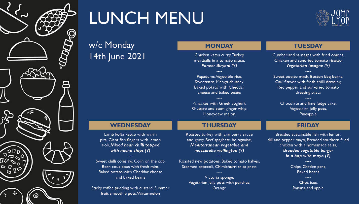Food and Lunch Menus | John Lyon School | North West London